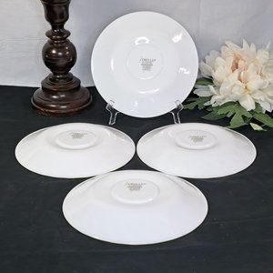 Corelle | Dining | Corelle Saucers White Swirl Green Edge 625 Diameter ...